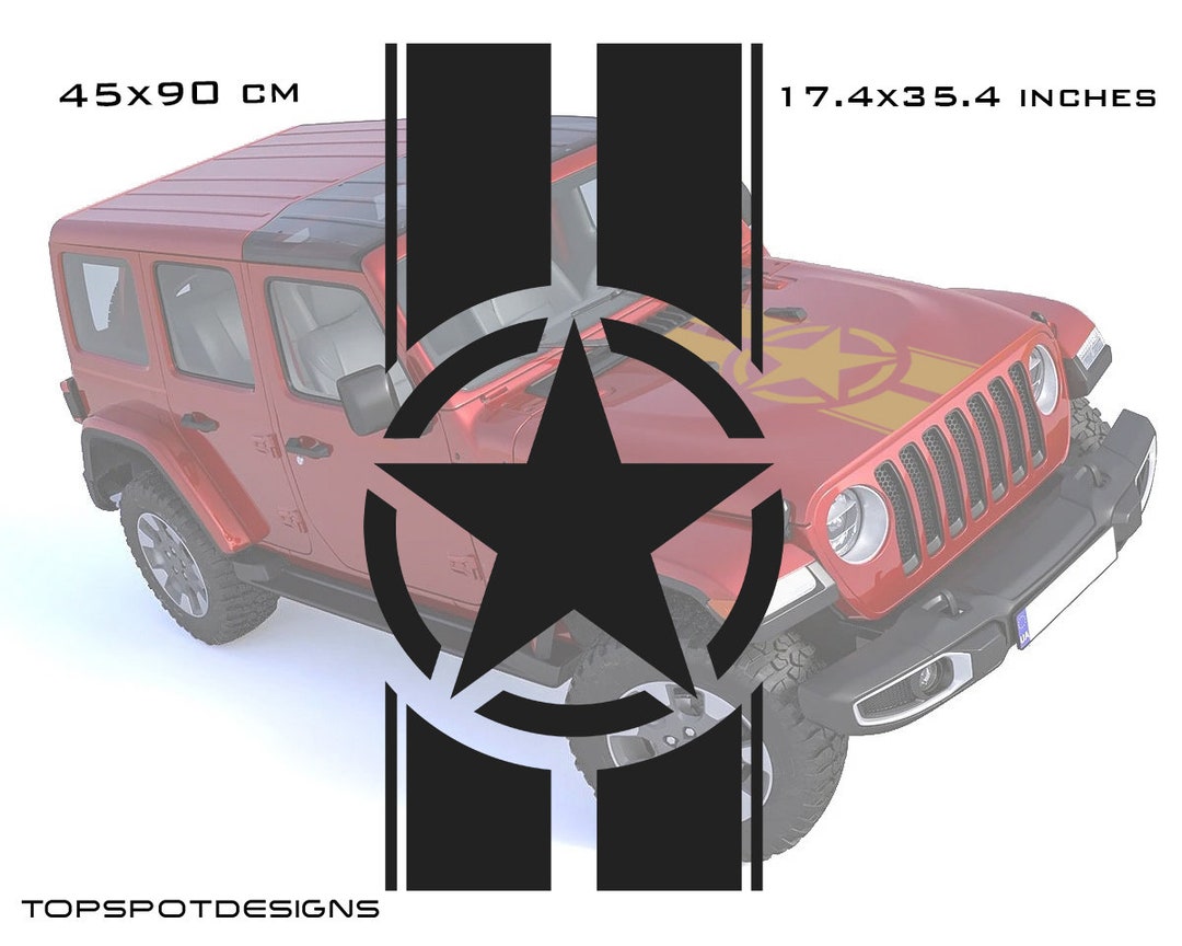 Military Hood Sticker Star Army Stripes Decal Vinyl Car Truck DIY ...
