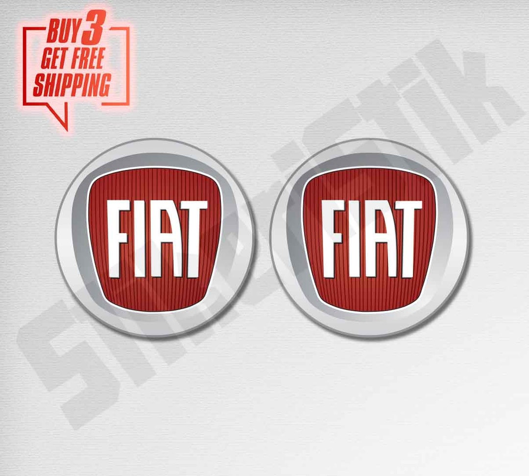 2x Fiat Stickers, Fiat Magnet, Car, Bike, Laptop, Door, Water Bottle ...