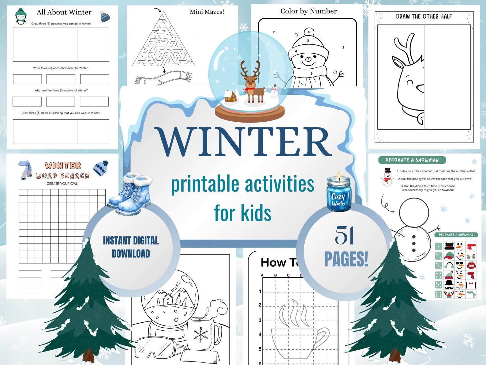 Kids Winter Activity, Winter Activities, Winter Activity Bundle, Winter ...