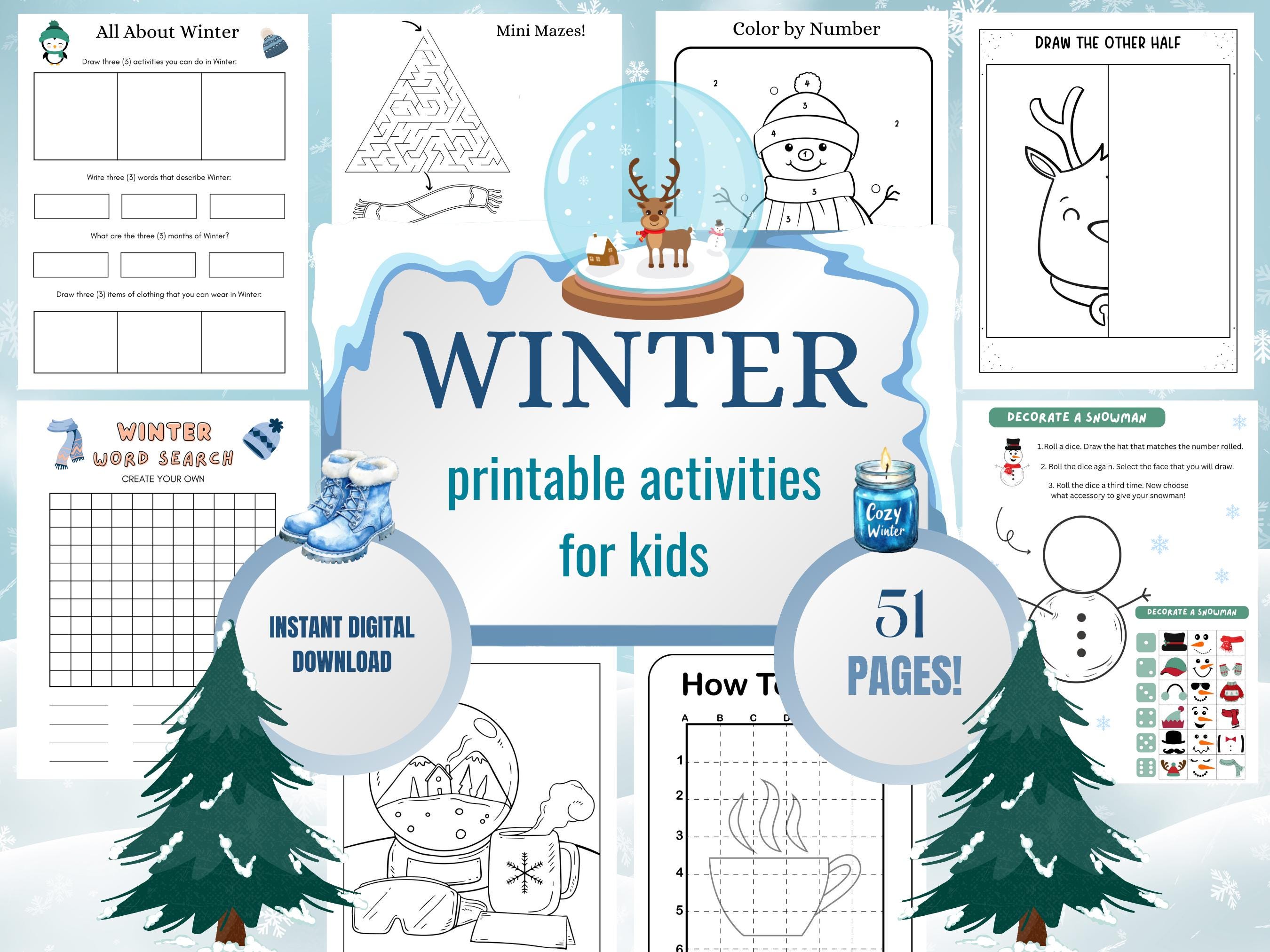 Kids Winter Activity, Winter Activities, Winter Activity Bundle, Winter ...