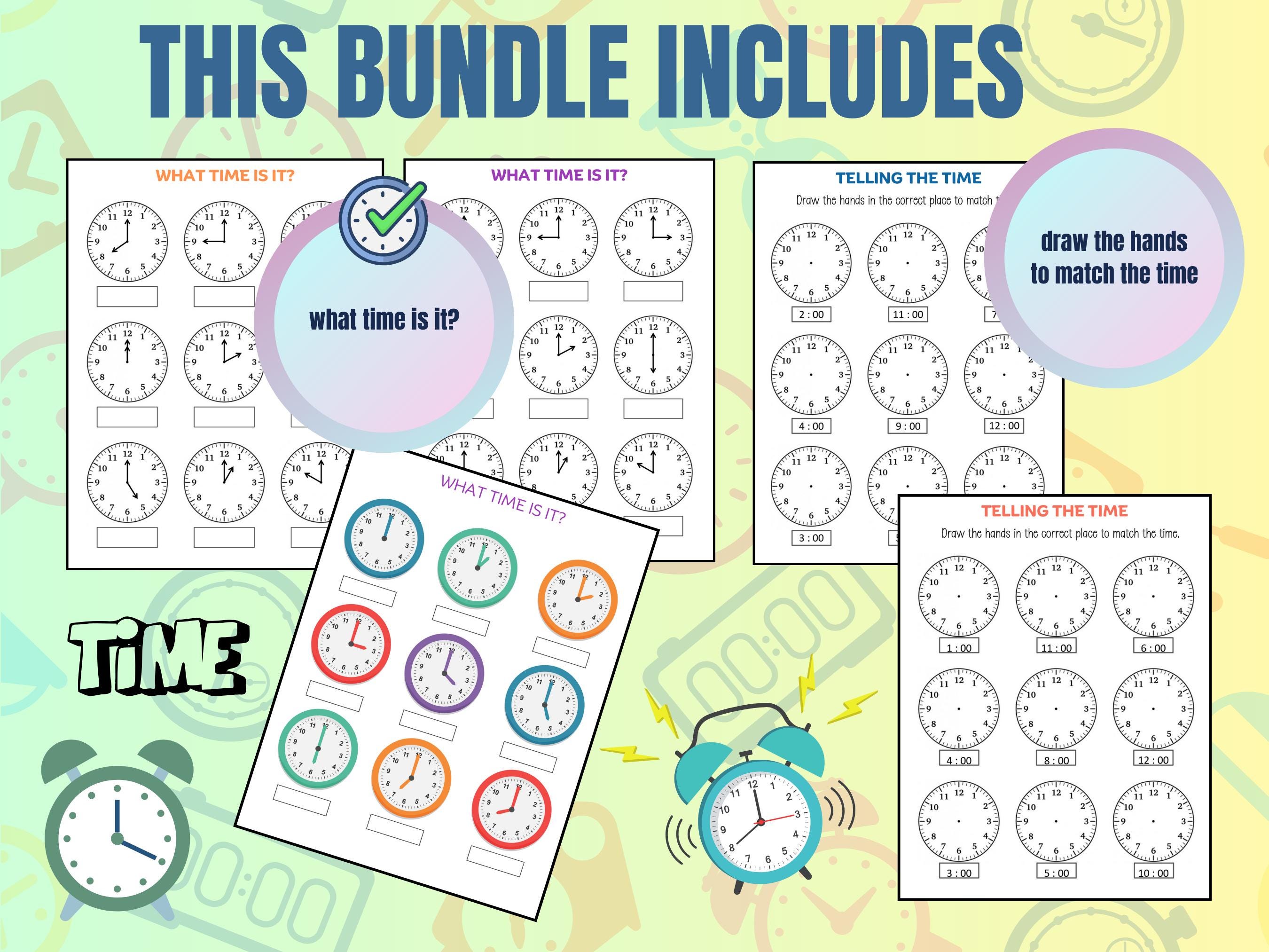 Telling Time Worksheets | Clock Printables | Kids Learning Activities ...