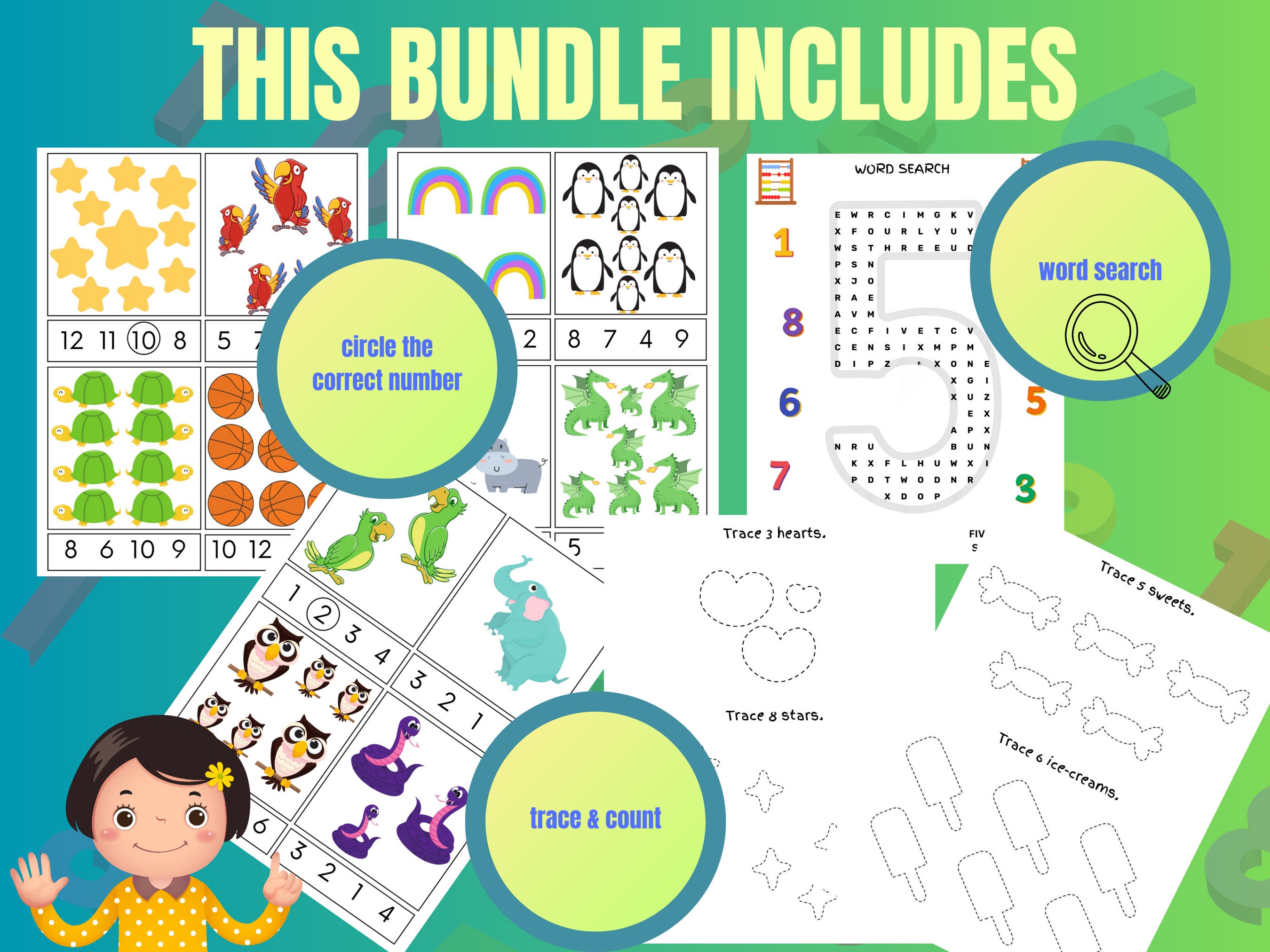 Kids Counting Activity, Kids Printable, Number Worksheets, Kids ...