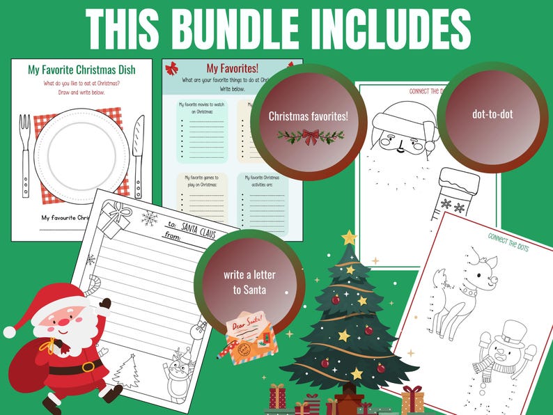 Christmas Activity Bundle | Kids Christmas Games | Christmas Coloring ...