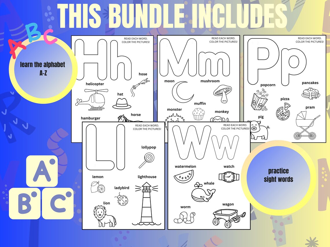 ABC Coloring Worksheets | Alphabet Printables for Preschool ...