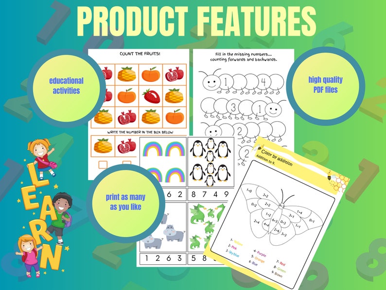 Kids Counting Activity, Kids Printable, Number Worksheets, Kids ...