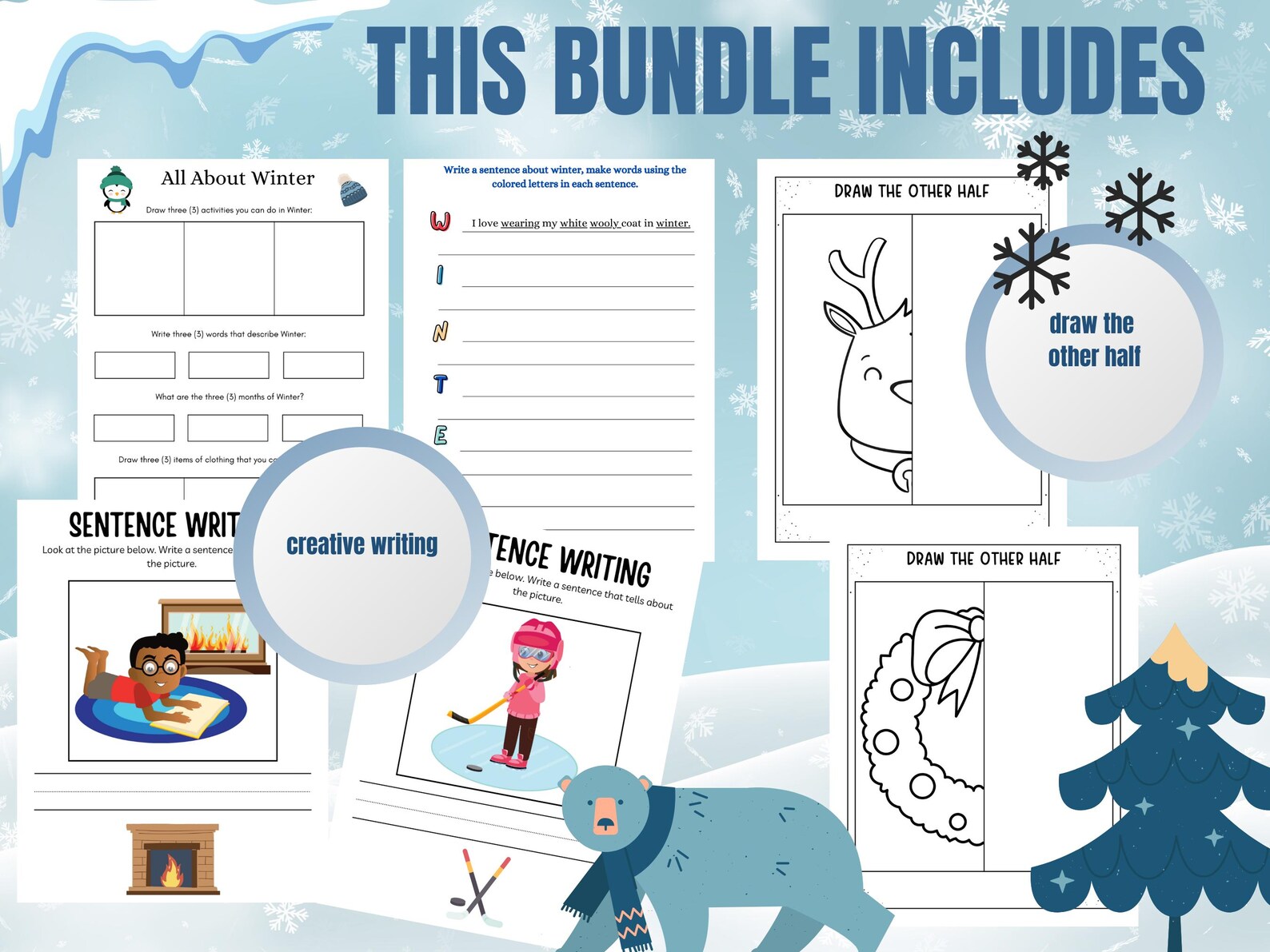 Kids Winter Activity, Winter Activities, Winter Activity Bundle, Winter ...