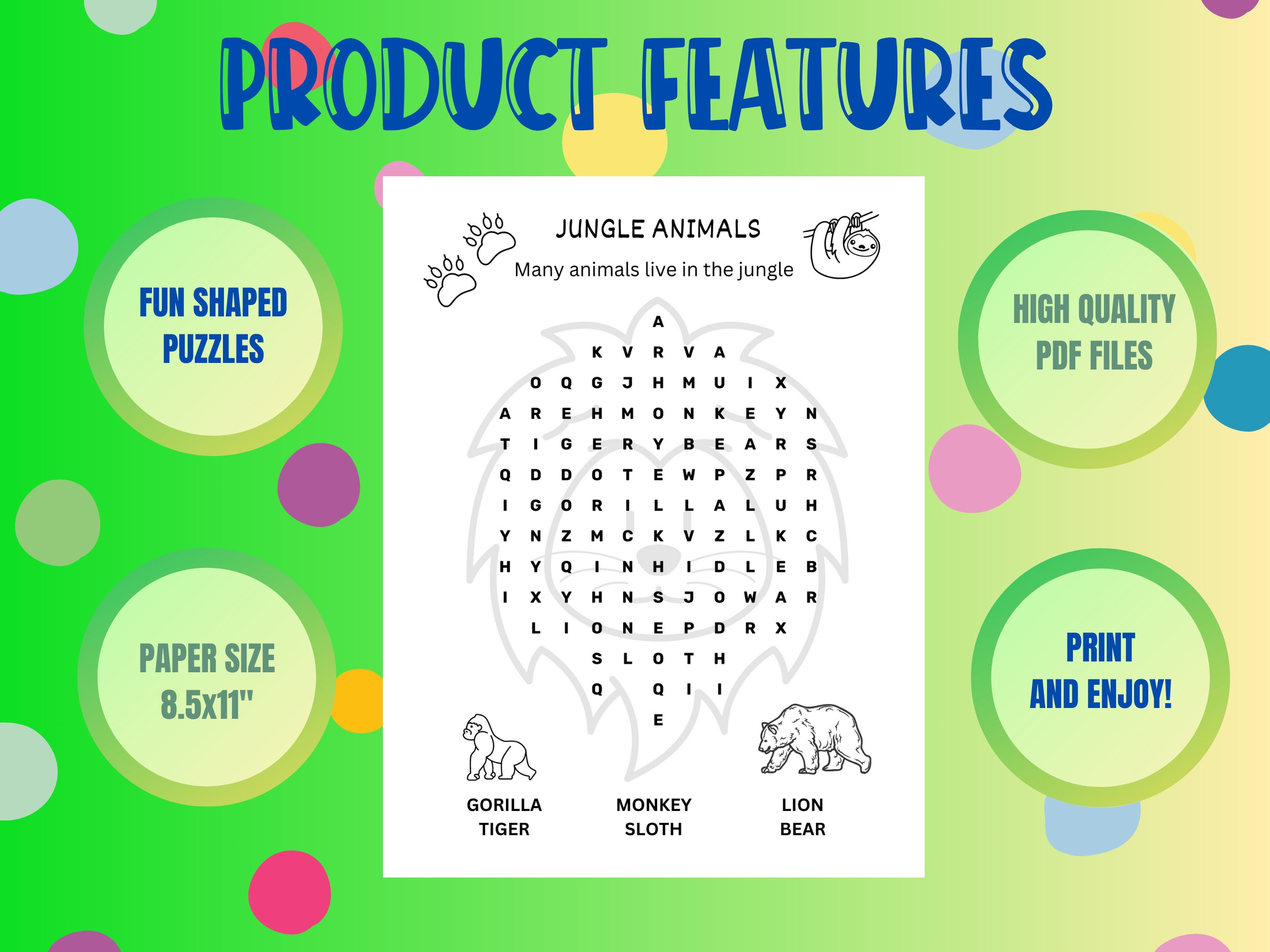 31 Word Search Puzzles for Kids Ages 4-6 Printable Activity - Etsy