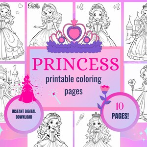 Princess Coloring Pages, Princess Printables for Kids, Girls Coloring ...