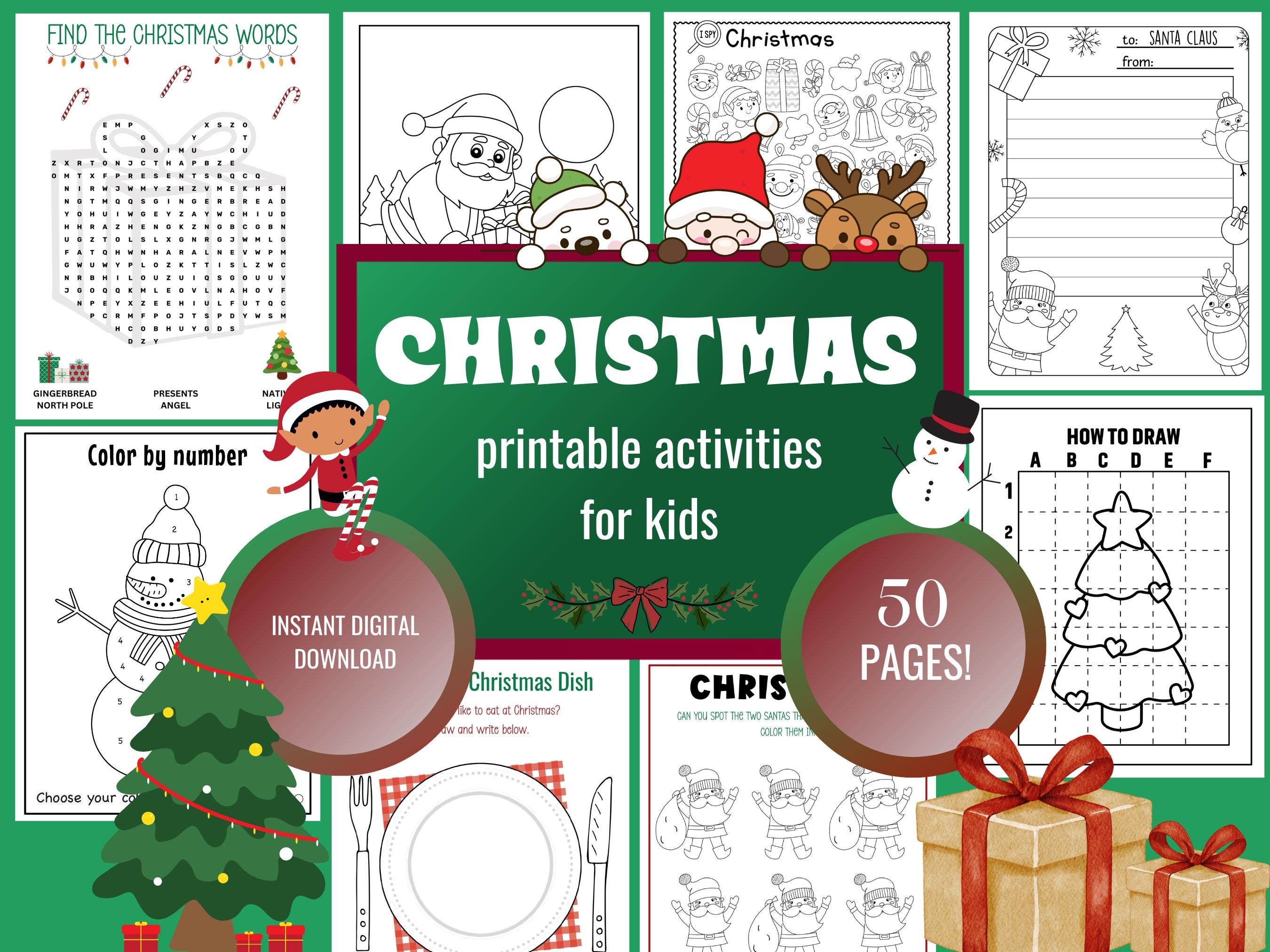 Christmas Activity Bundle | Kids Christmas Games | Christmas Coloring ...