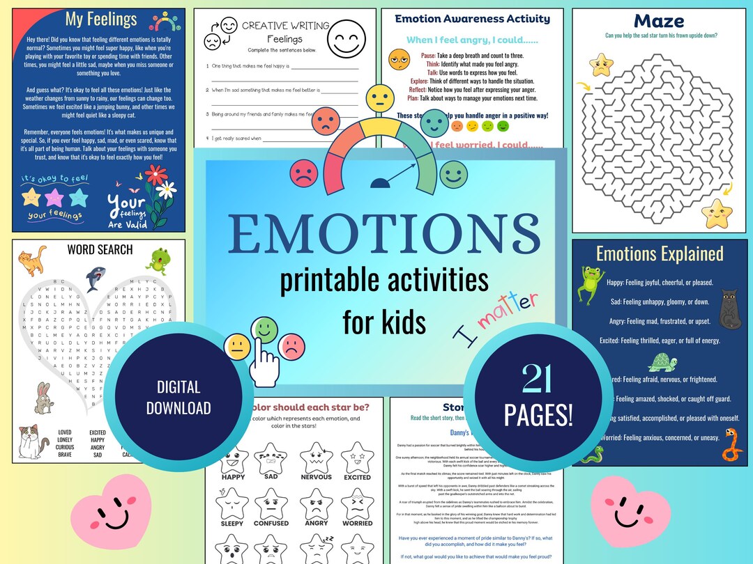 Feelings & Emotions Worksheets for Kids | SEL Activities (printable PDF ...