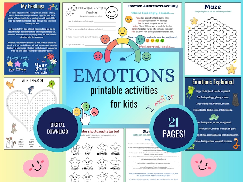 Feelings & Emotions Worksheets for Kids | SEL Activities (printable PDF ...