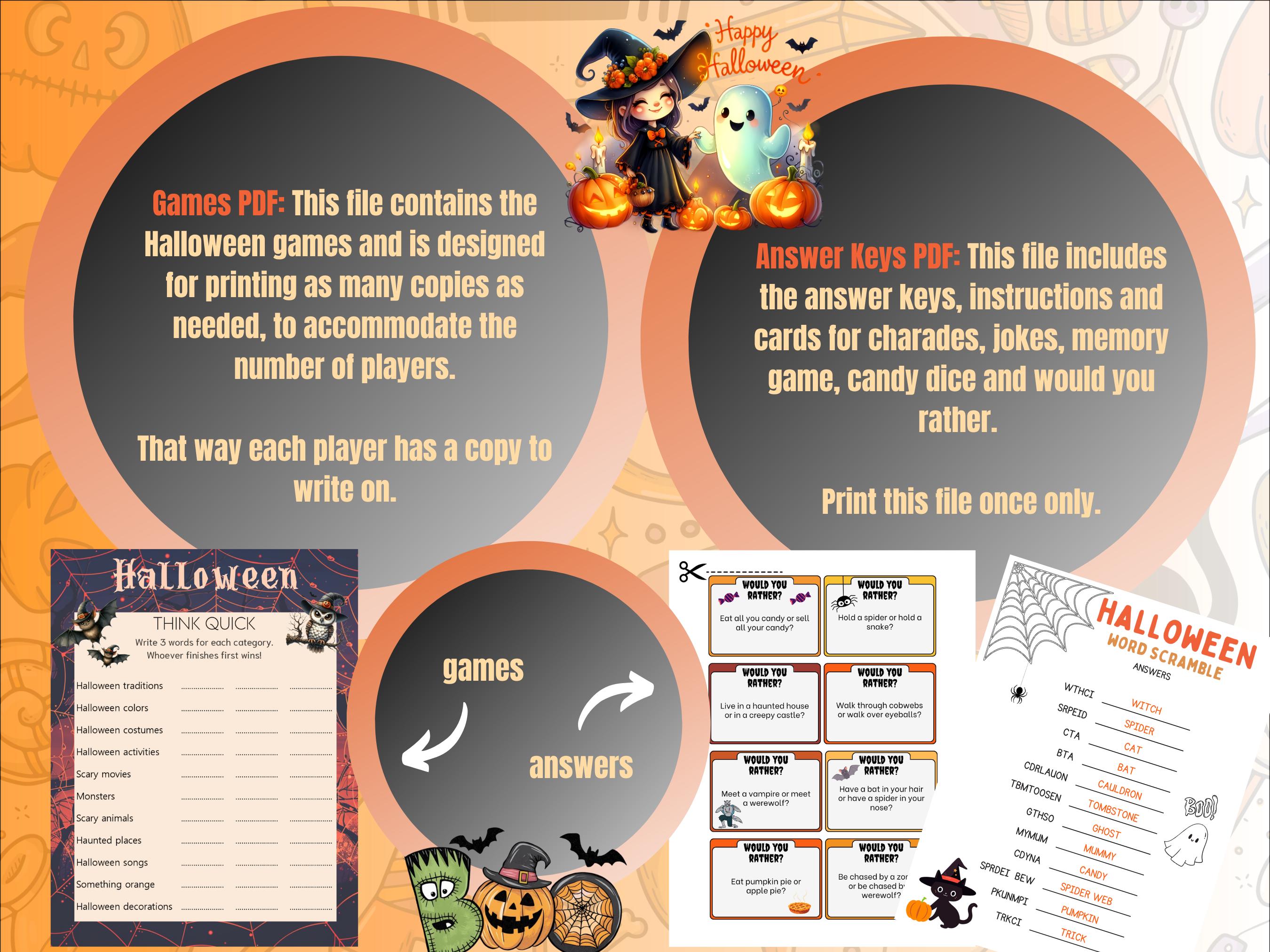 Halloween Games, Halloween Activities, Halloween Printable Games for ...