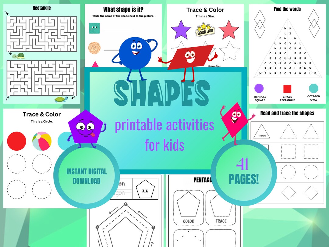 Shapes Worksheets, Shapes Learning, Shapes Tracing, Learn Shapes Kids ...