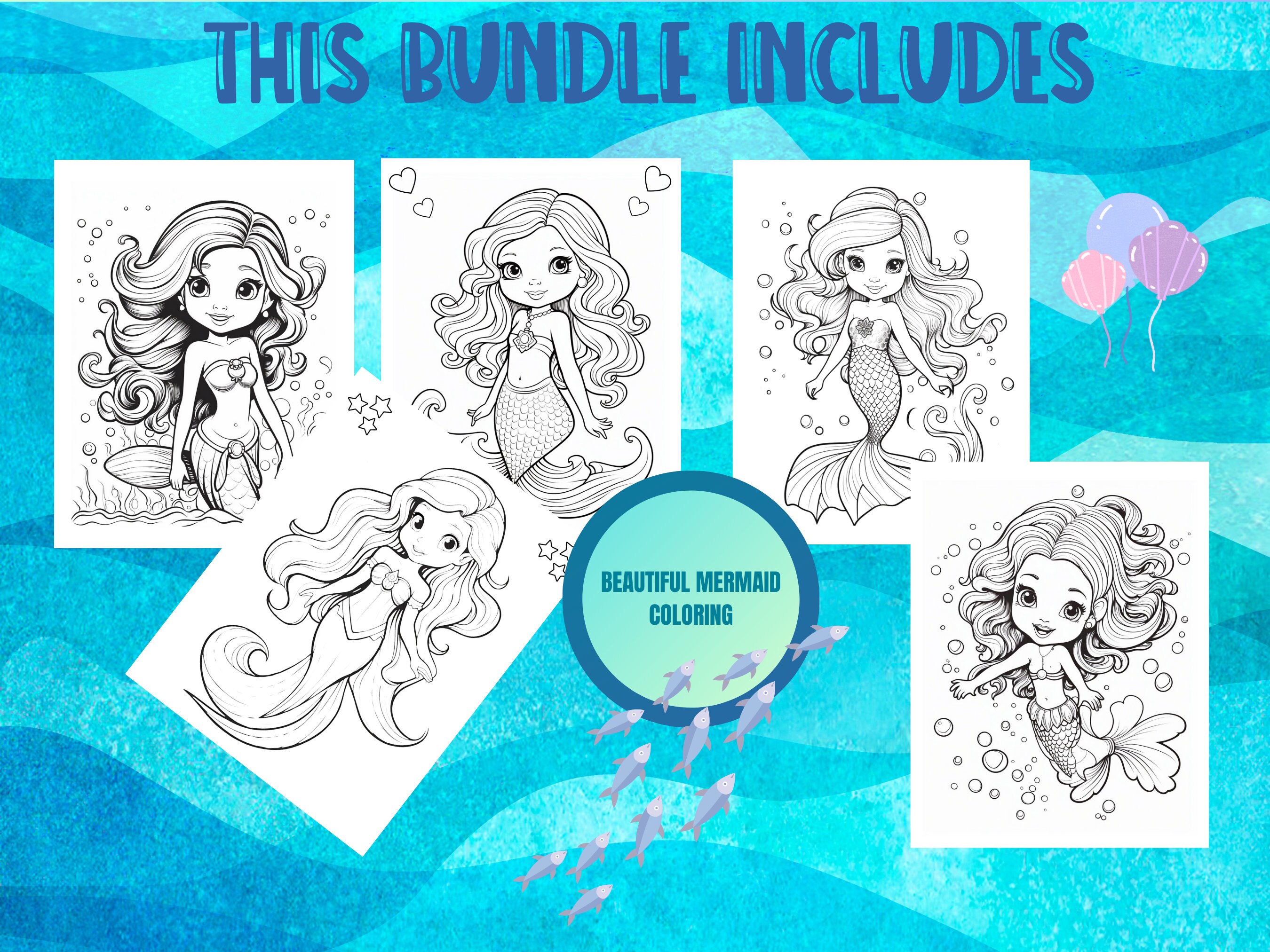 Mermaid Printables for Kids, Mermaid Activities, Girls Coloring Pages ...