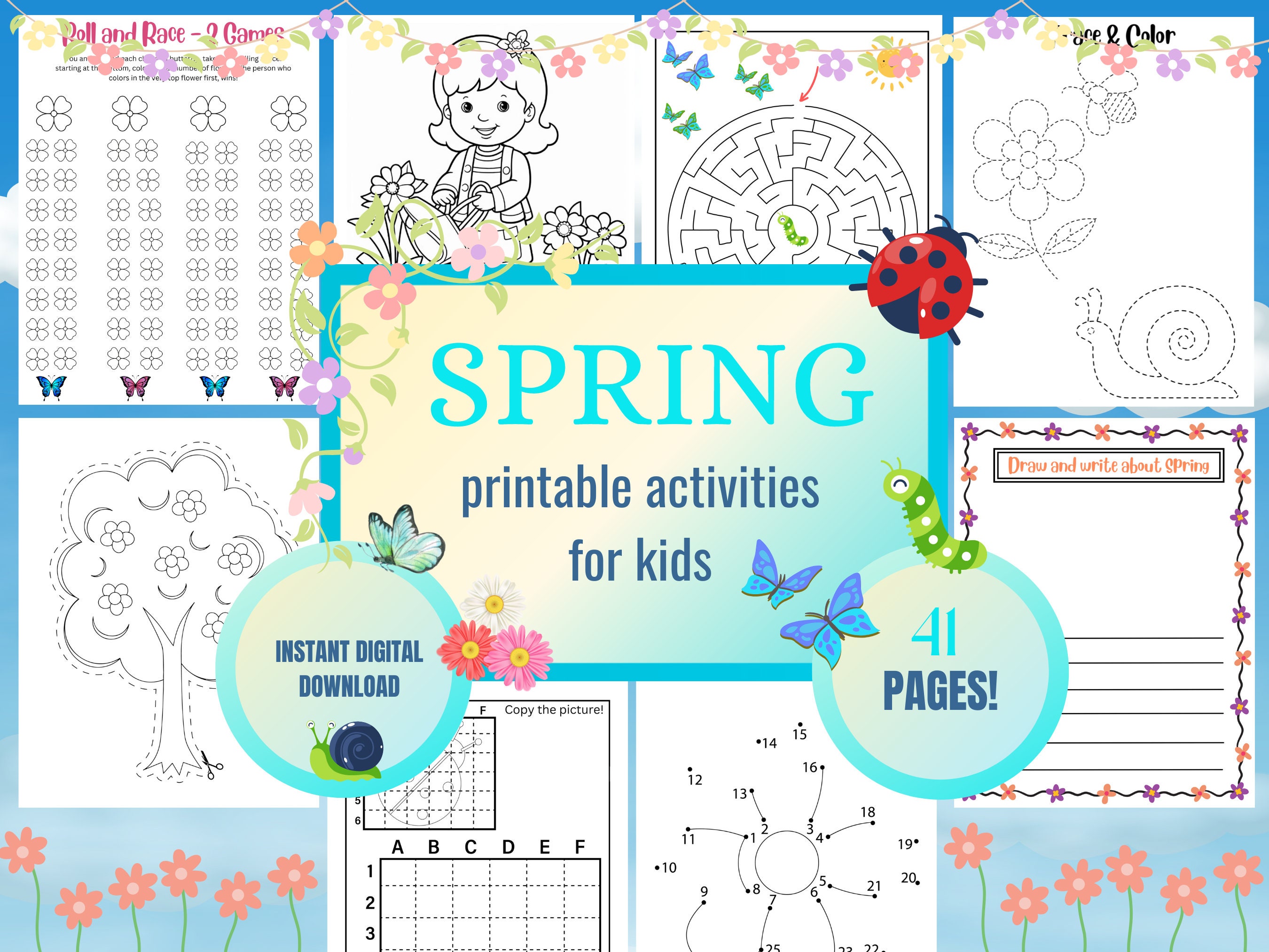 Kids Spring Activities, Spring Printables, Spring Coloring Pages ...