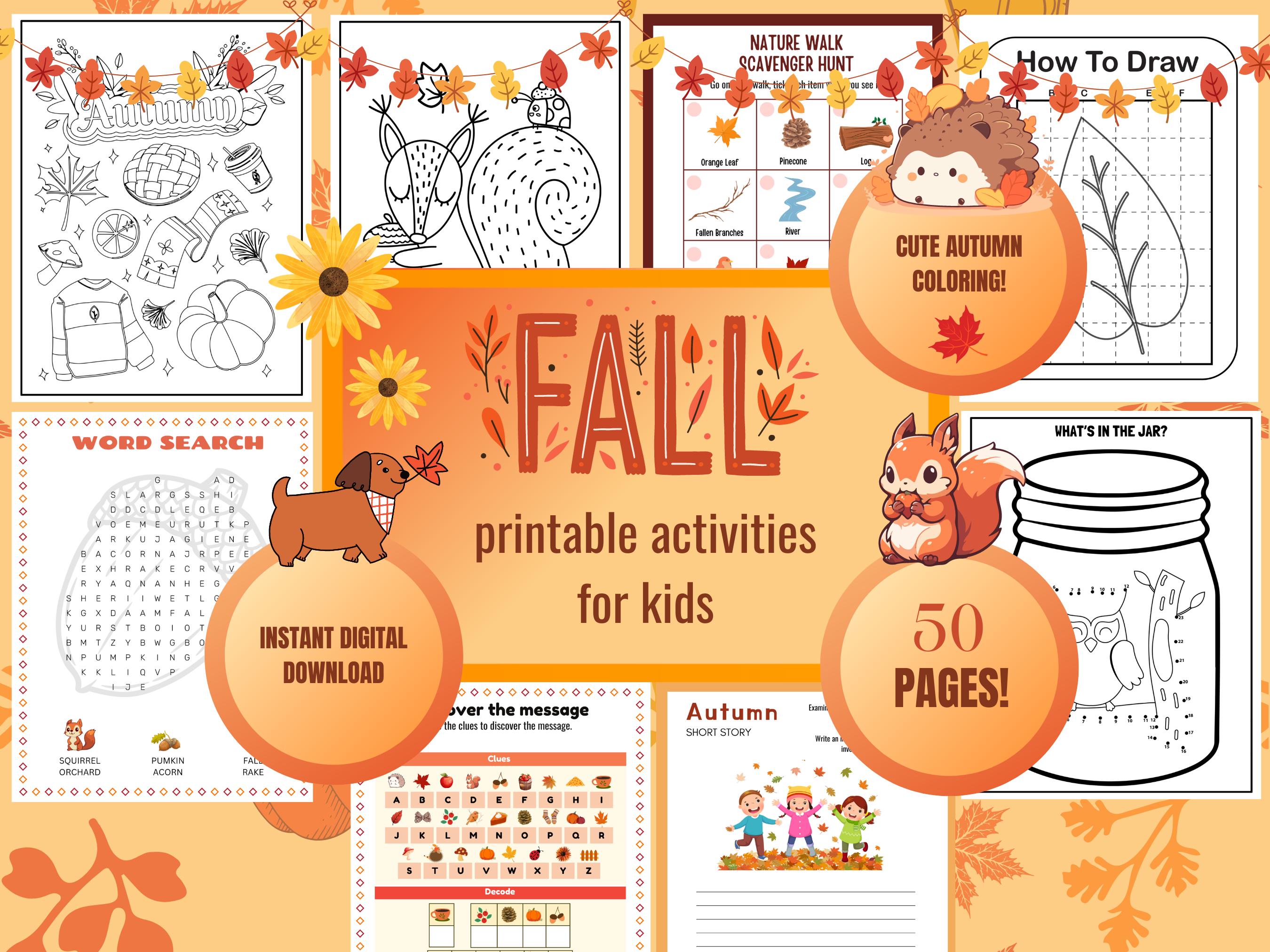 Fall Activities, Kids Fall Printable Activity, Autumn Activities ...