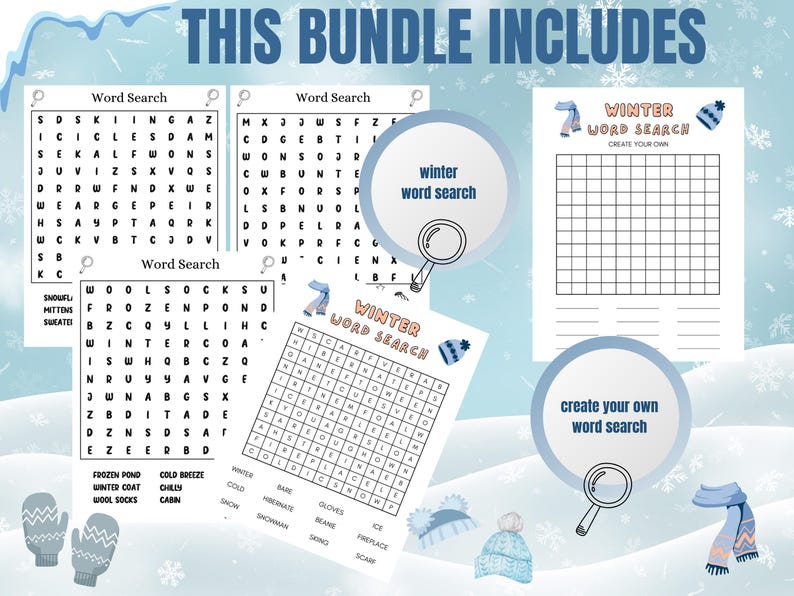 Kids Winter Activity, Winter Activities, Winter Activity Bundle, Winter ...