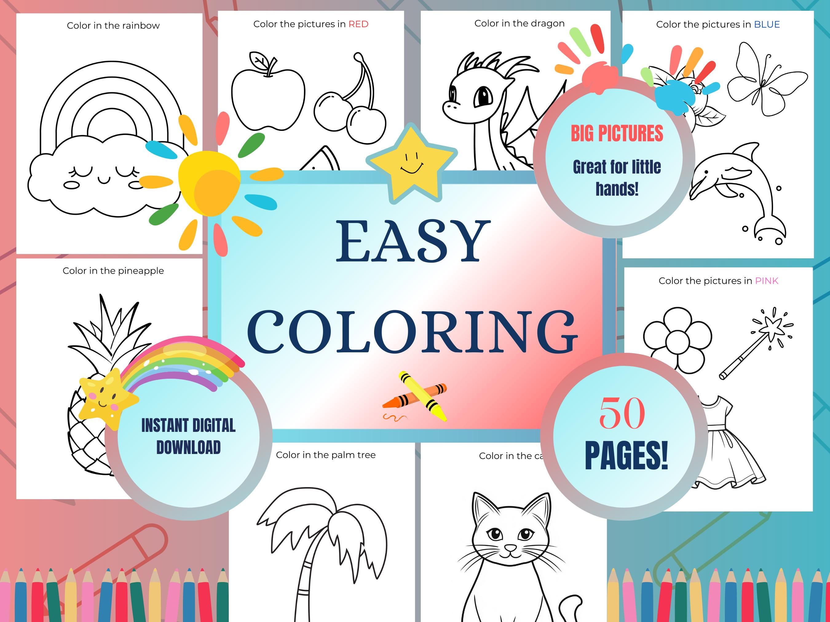 Kids Coloring Pages, 50 Coloring Pages for Toddlers, Preschoolers ...