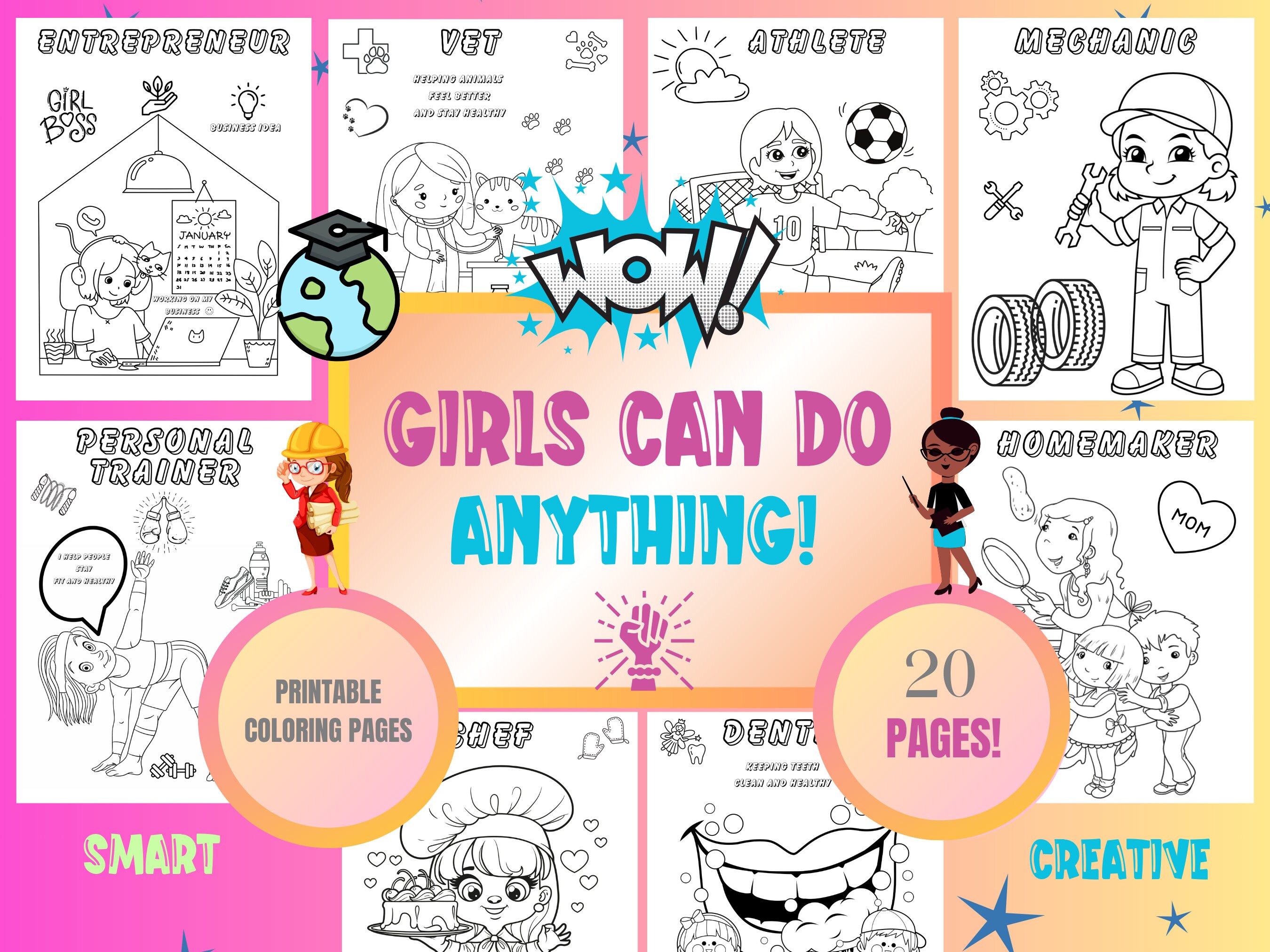 Girls Coloring Pages, Girls Printables, Professions Coloring Pages ...