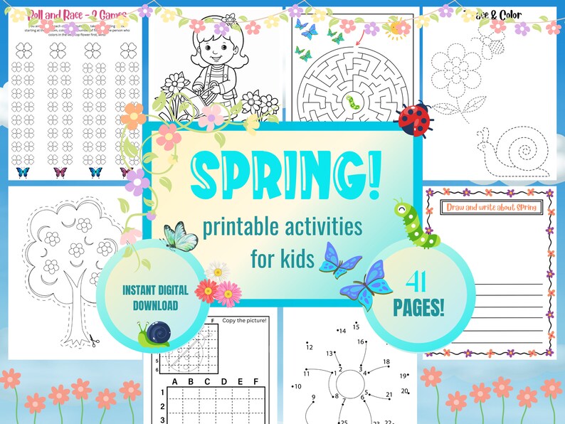 Spring Activity Printable, Kids Spring Activities, Spring Coloring ...