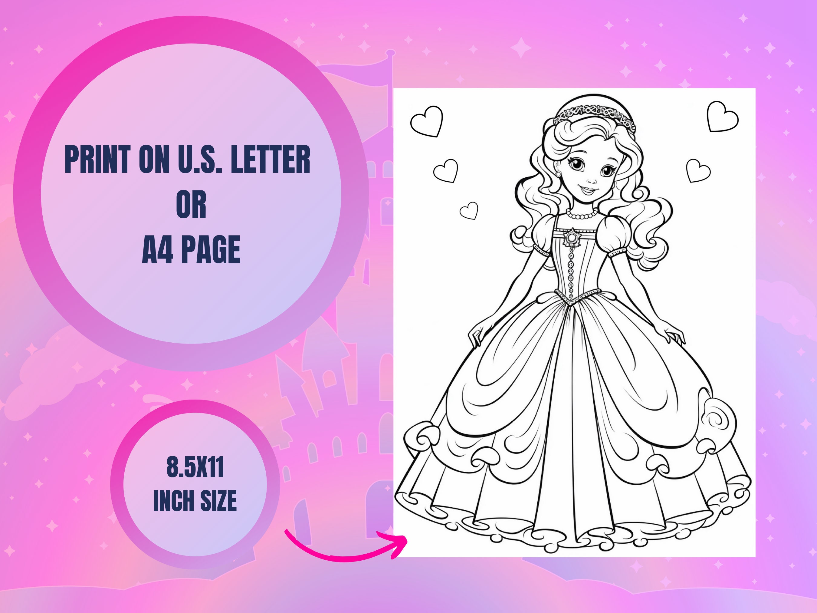 Princess Coloring Pages, Princess Printables for Kids, Girls Coloring ...
