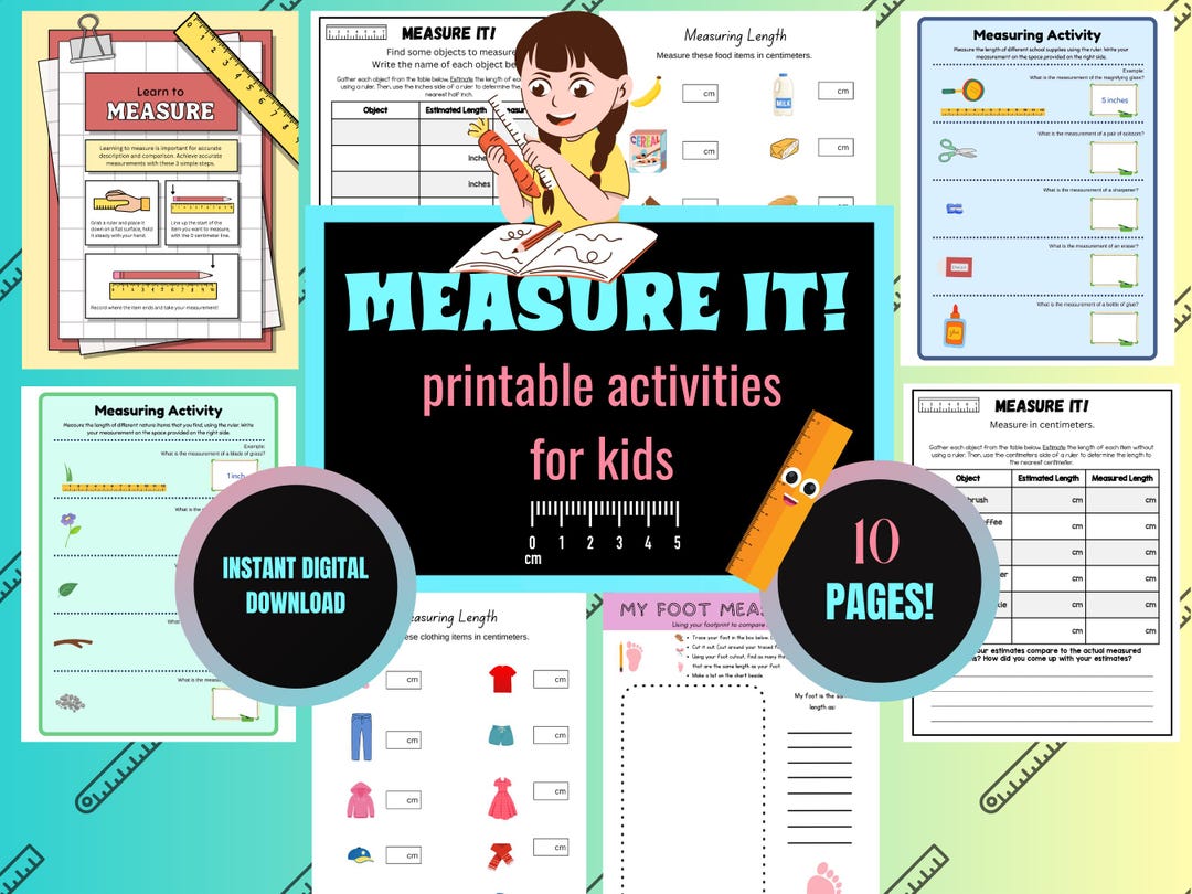 Measuring Worksheets for Kids | Printable Math Measurement Activities ...
