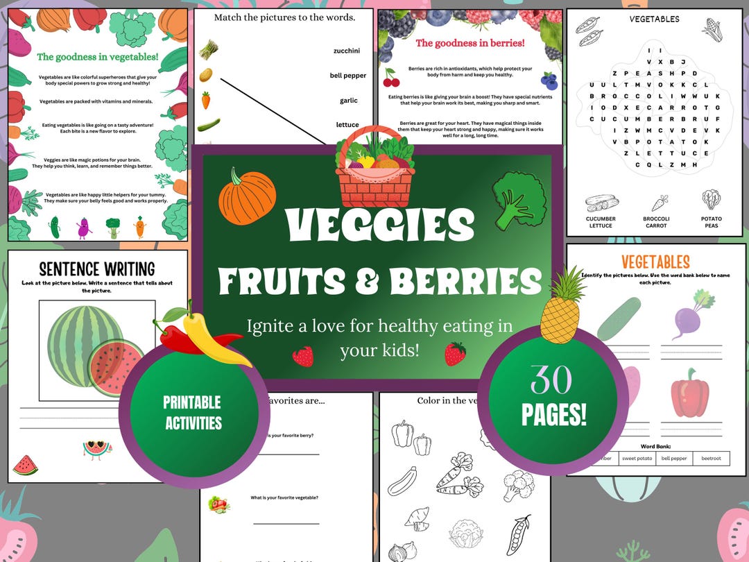 Fruits & Vegetables Printable Activity | Kids Learning Worksheets ...