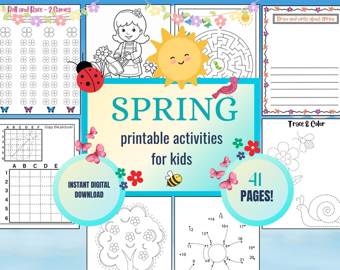 Spring- Draw the Other Half Activity - Etsy Canada