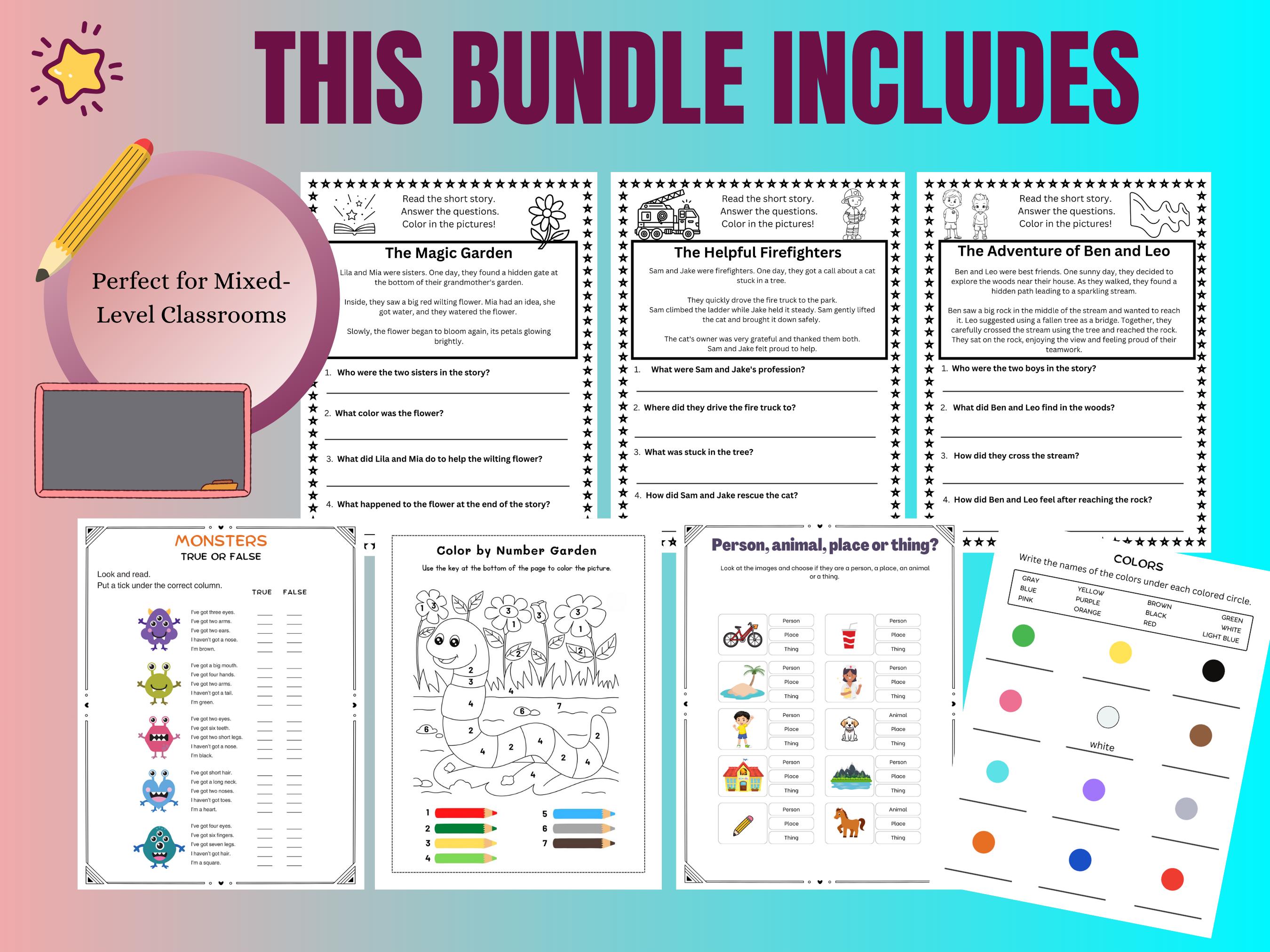 1st Grade Worksheets Mega Bundle | First Grade ELA & Math Activities ...
