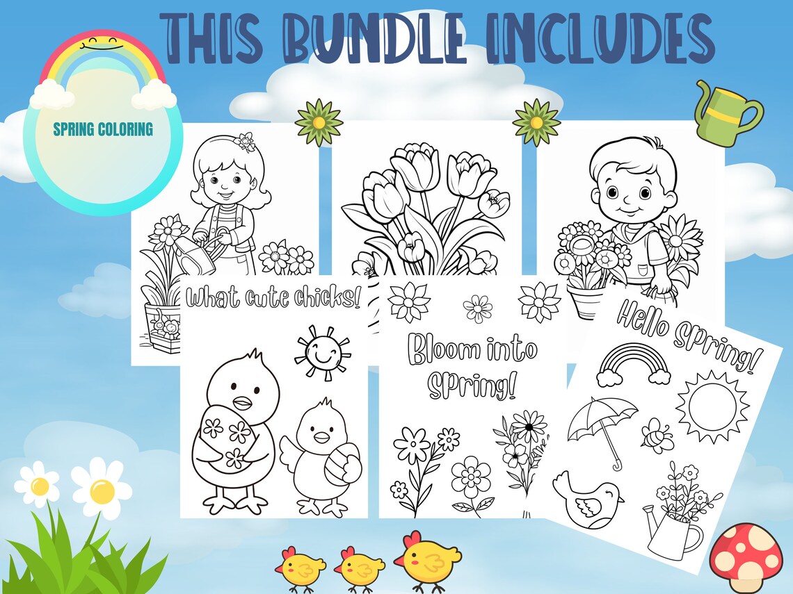 Spring Activity Printable, Kids Spring Activities, Spring Coloring ...