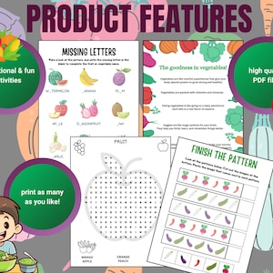 Fruits & Vegetables Printable Activity | Kids Learning Worksheets ...