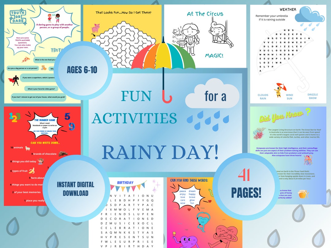 Kids Activities, Kids Printable, Coloring Pages for Kids, Rainy Day ...