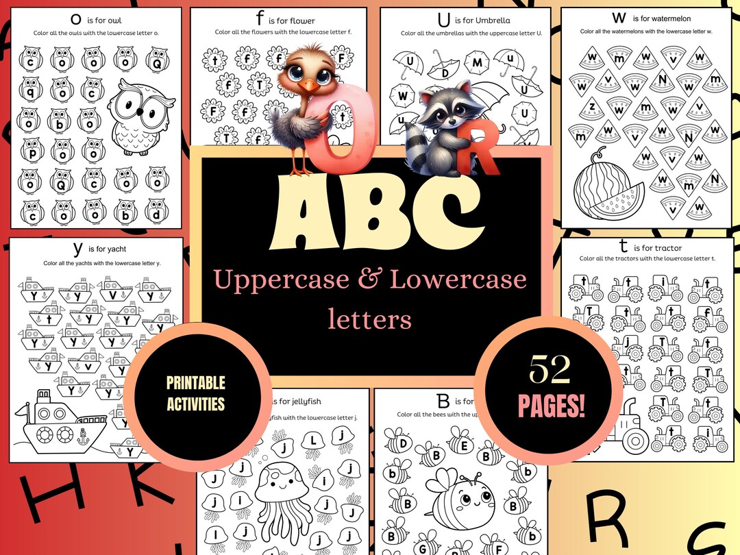 ABC Coloring, Alphabet Activity, Pre-k - Kindergarten Learning, Letter ...