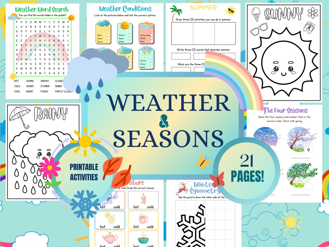 Weather Coloring Pages, Kids Activity, Weather Activities, Kids ...