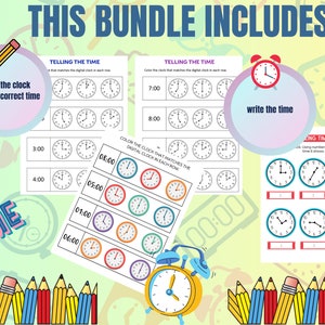 Telling Time Worksheets, Kids Printable Activities, Teaching Time ...