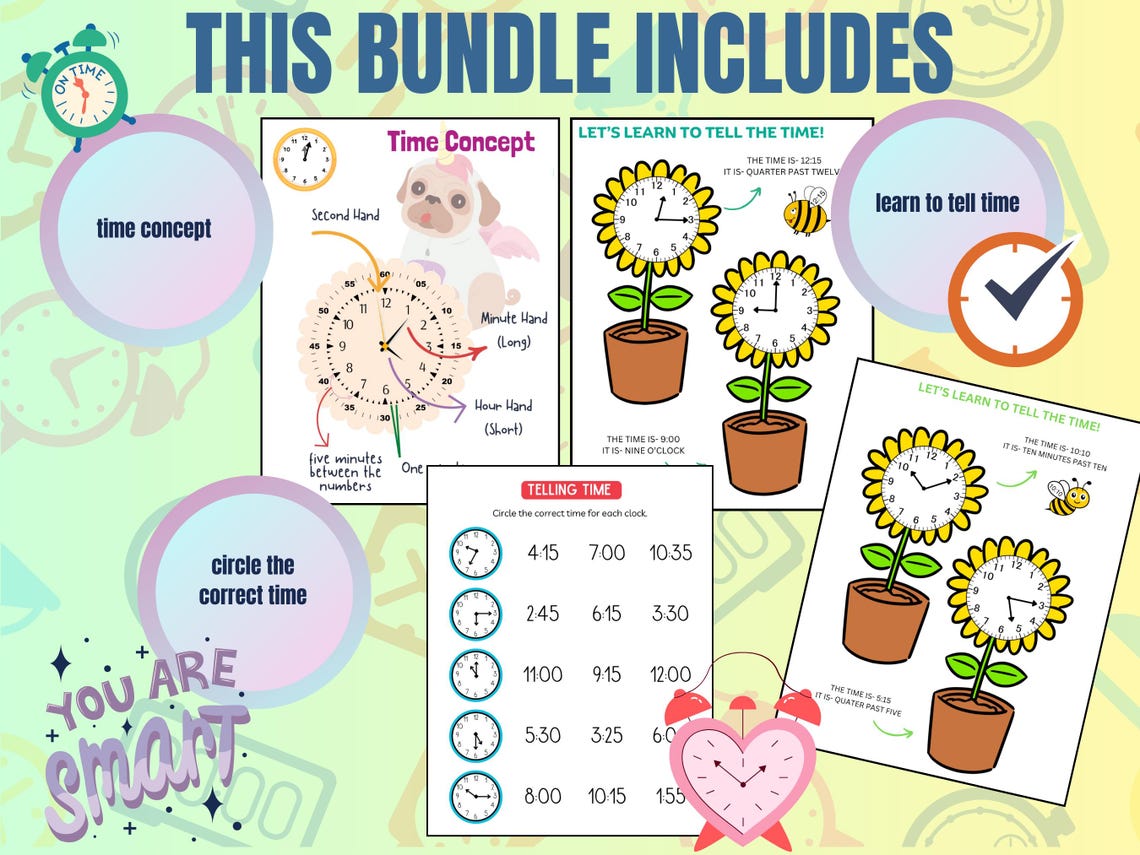 Telling Time Worksheets | Clock Printables | Kids Learning Activities ...
