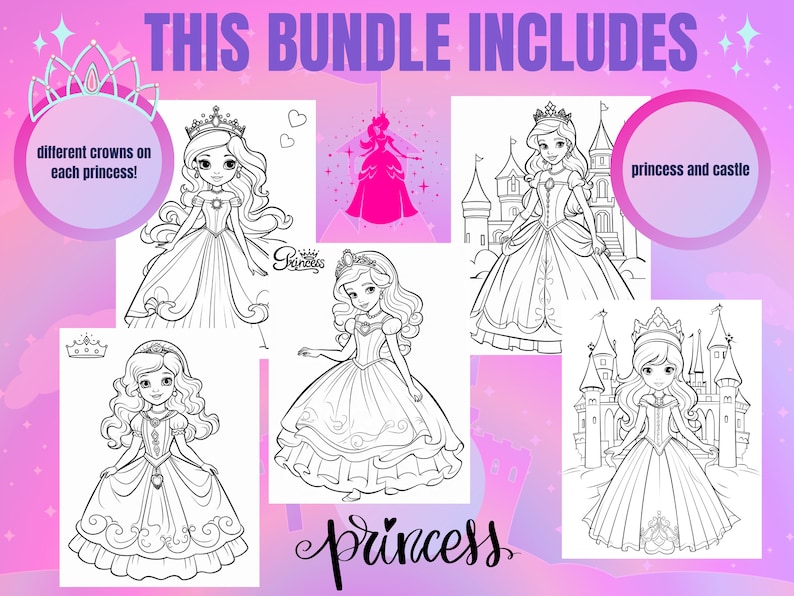 Princess Coloring Pages, Princess Printables for Kids, Girls Coloring ...