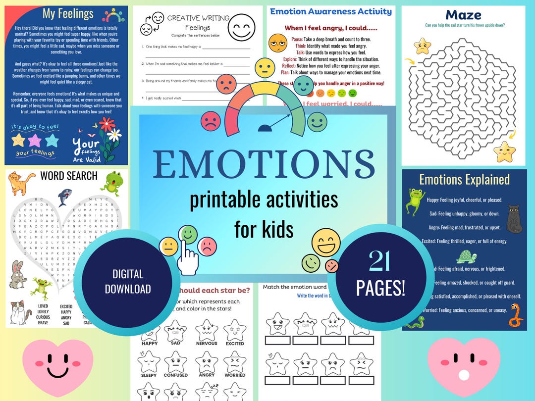 Emotions and Feelings Worksheets for Kids, Emotions Activity, Kids ...
