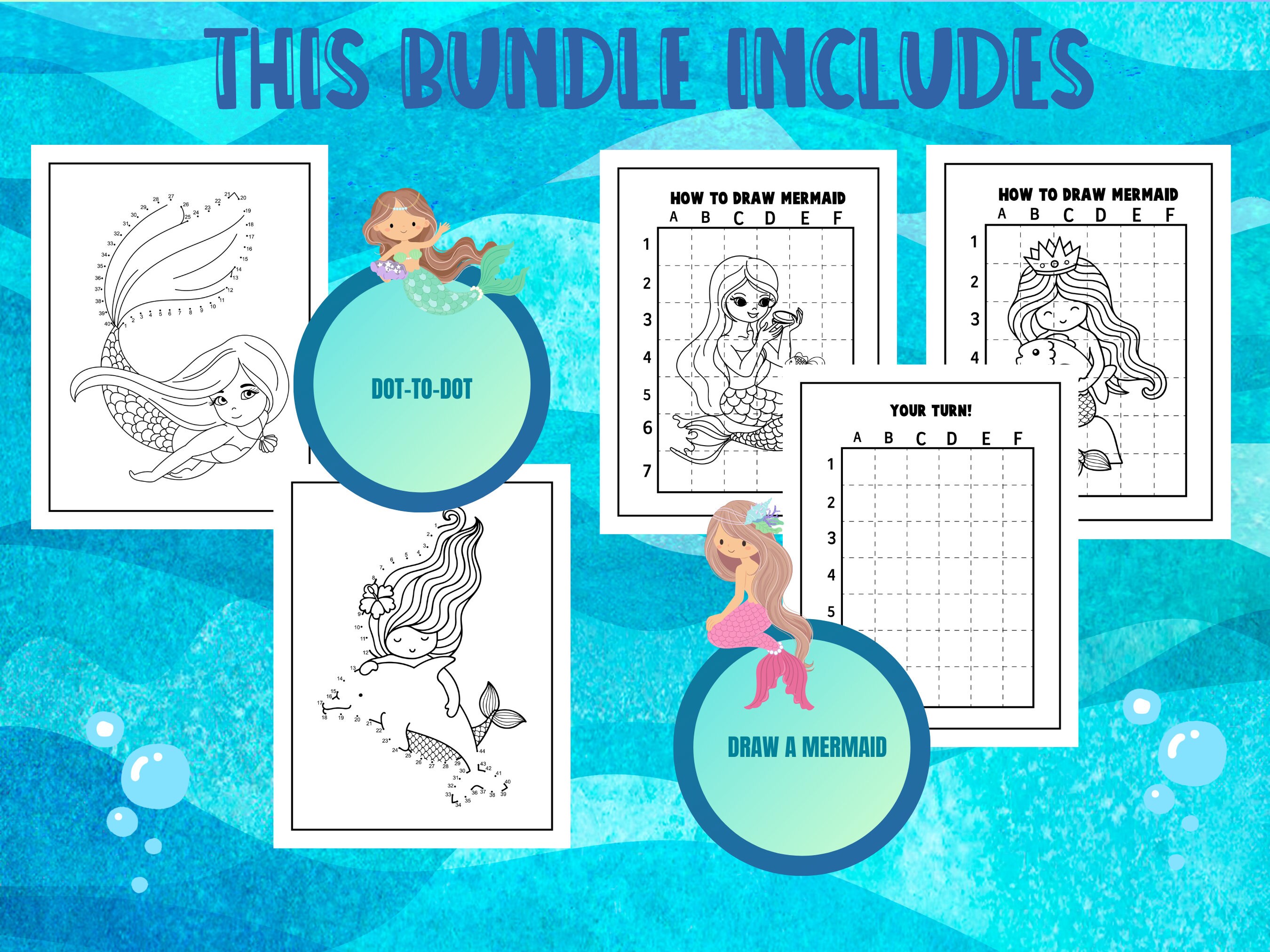 Mermaid Printables for Kids, Mermaid Activities, Girls Coloring Pages ...