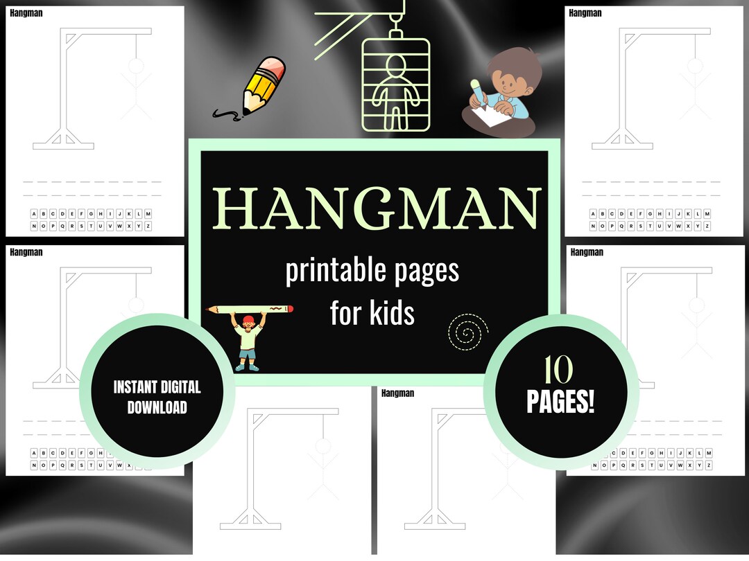 Hangman Game, Hangman Printables, Kids Games, Kids Printable Activities ...