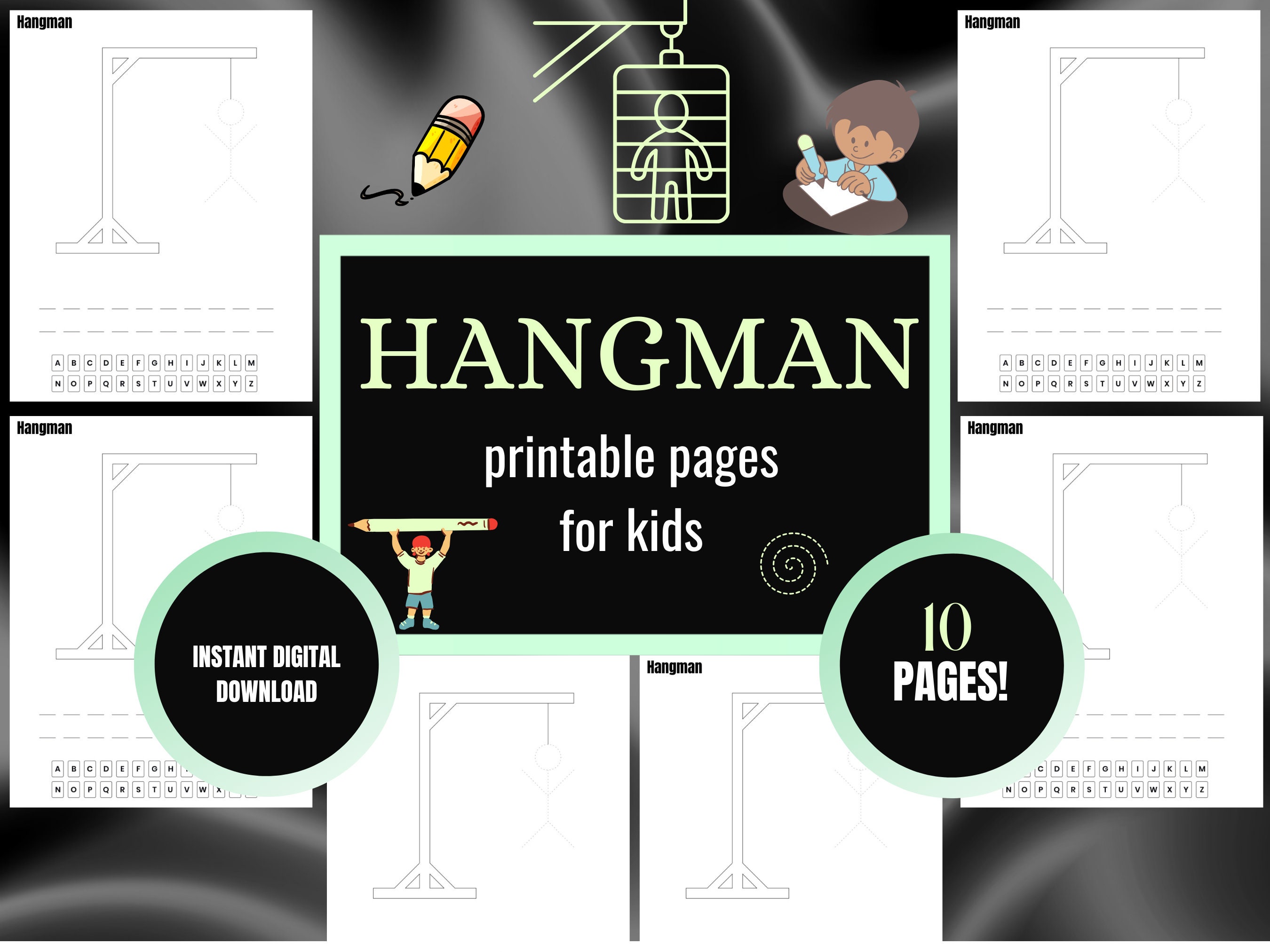 Hangman Game, Hangman Printables, Kids Games, Kids Printable Activities ...