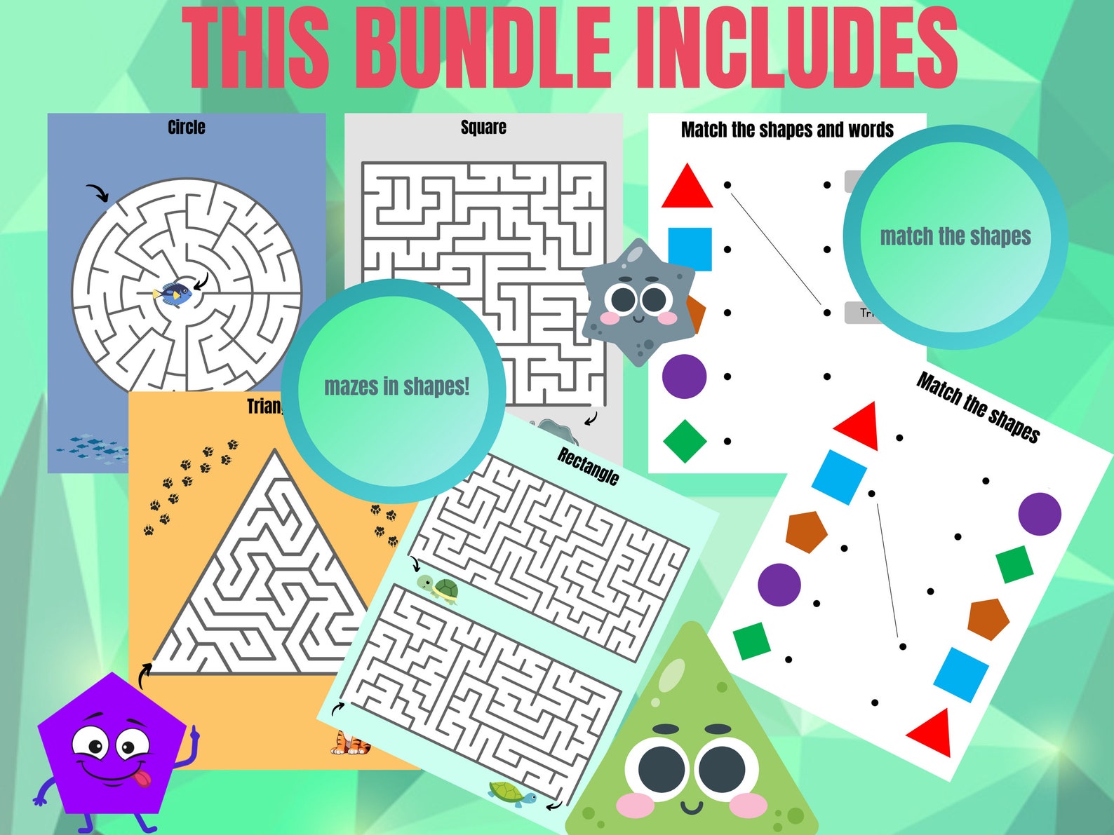 Preschool Learning, Kids Activity, Shapes Worksheets, Kids Learning ...