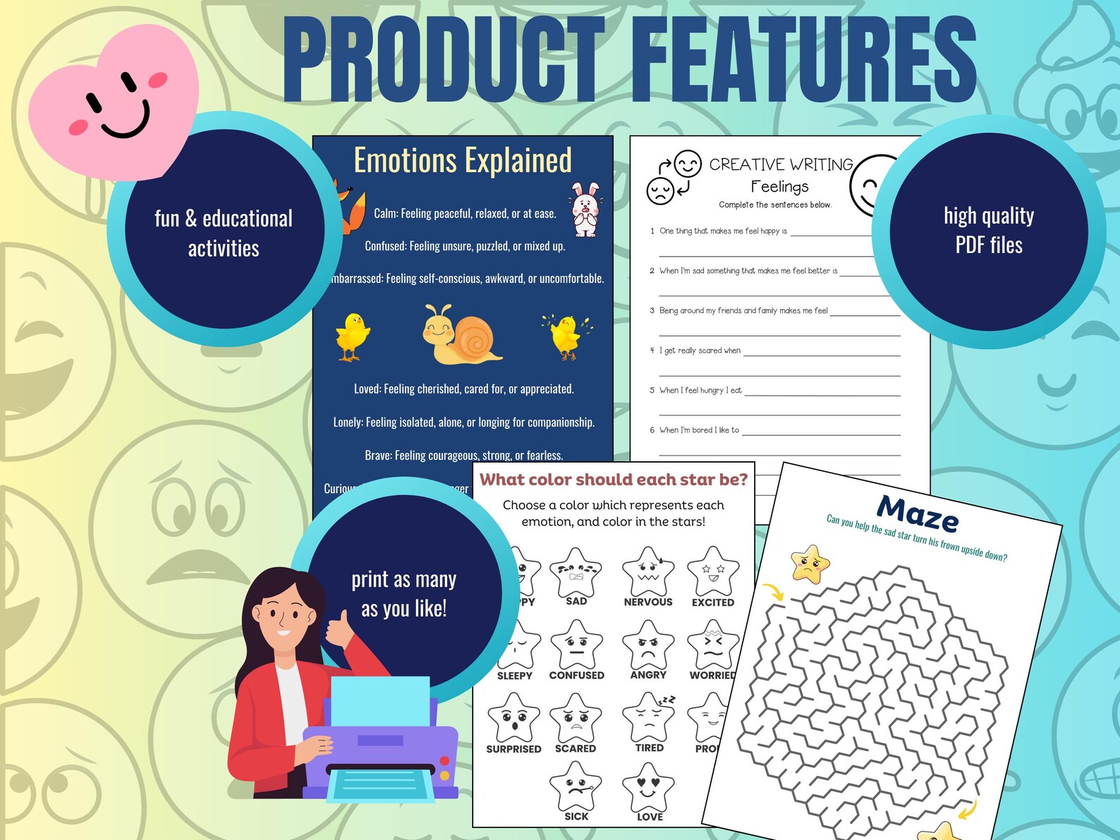 Feelings & Emotions Worksheets for Kids | SEL Activities (printable PDF ...