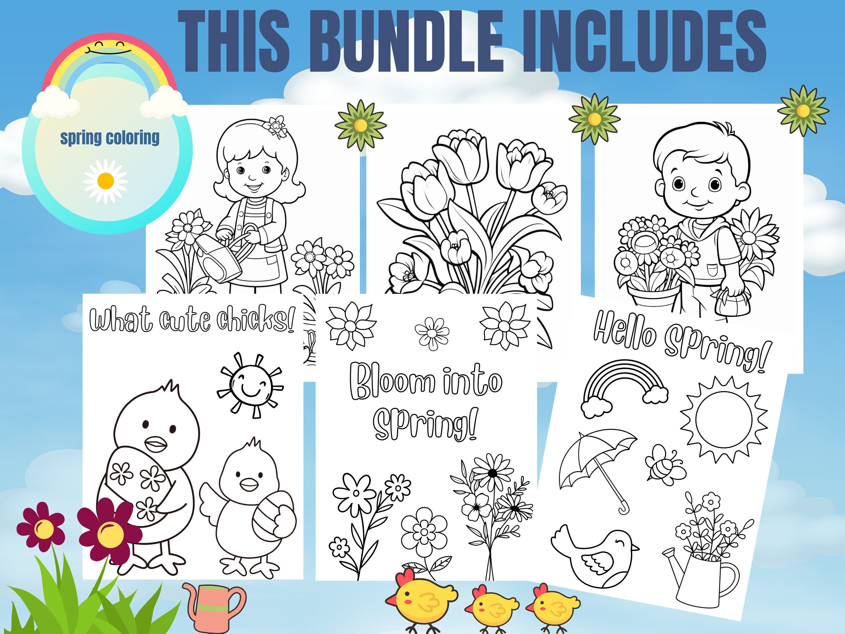 Kids Spring Activities, Spring Printables, Spring Coloring Pages ...