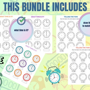 Telling Time Worksheets, Kids Printable Activities, Teaching Time ...