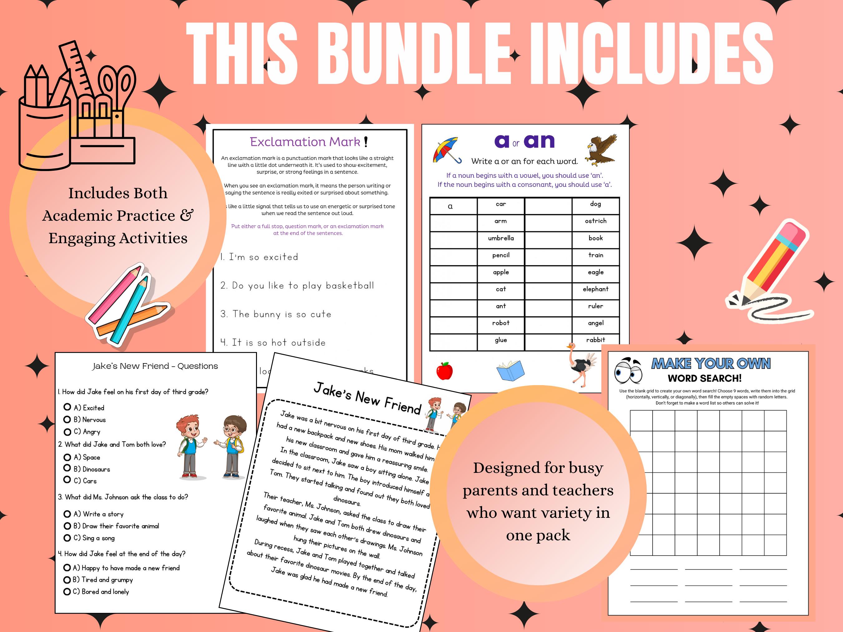 2nd–3rd Grade Reading & Math Worksheets | 160 Printable Activities for ...