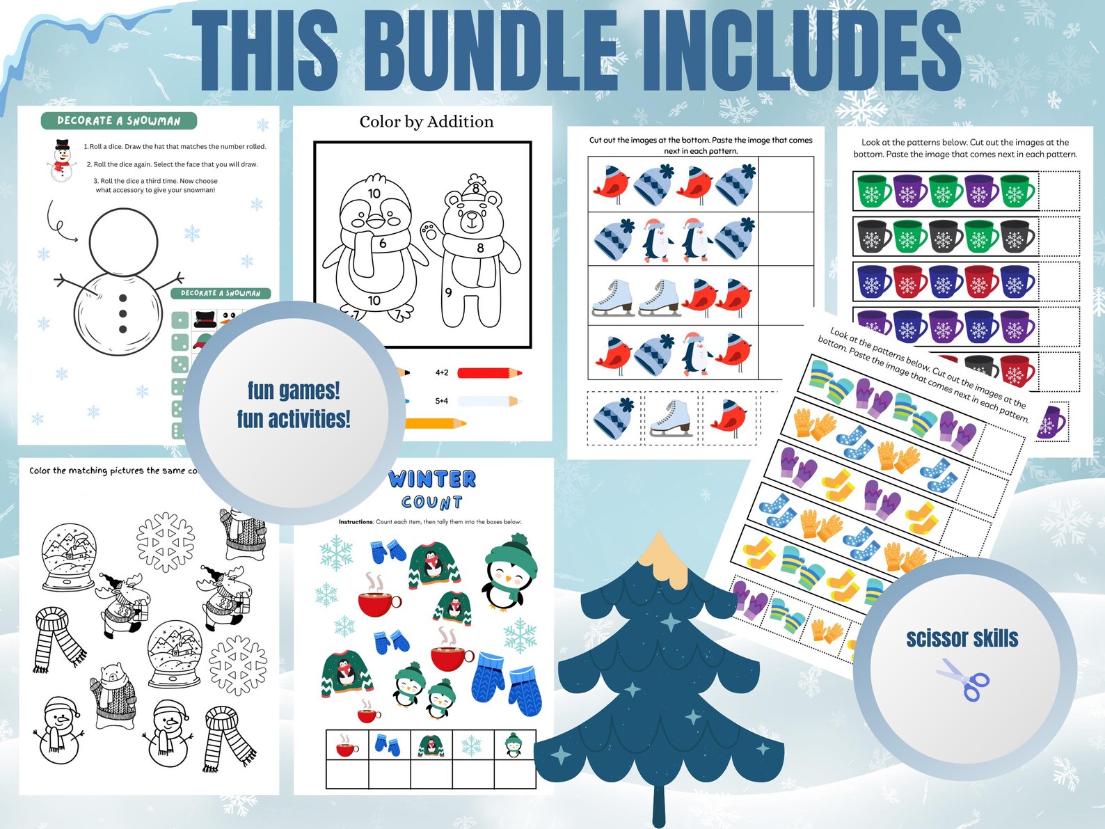 Kids Winter Activity, Winter Activities, Winter Activity Bundle, Winter ...