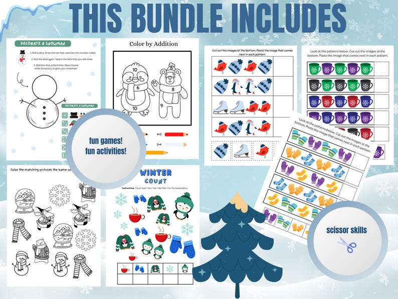 Kids Winter Activity, Winter Activities, Winter Activity Bundle, Winter ...