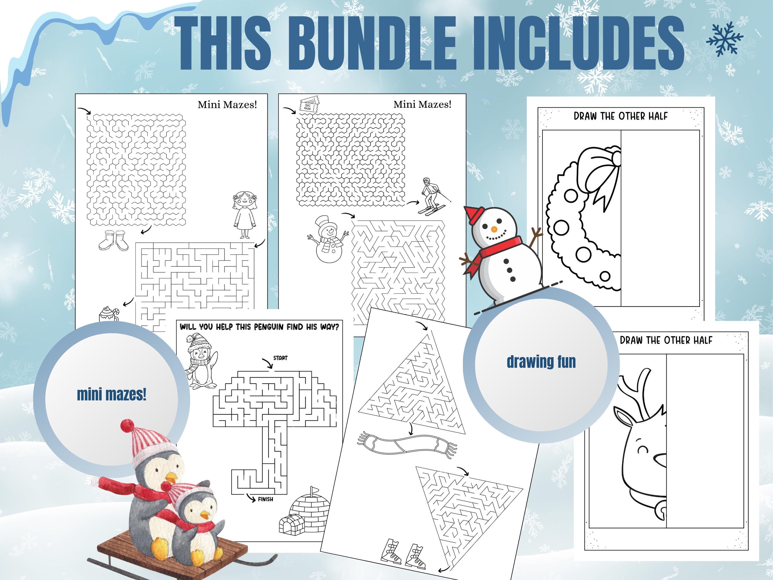 Winter Activity Bundle for Kids | Winter Coloring Pages & Games (PDF ...