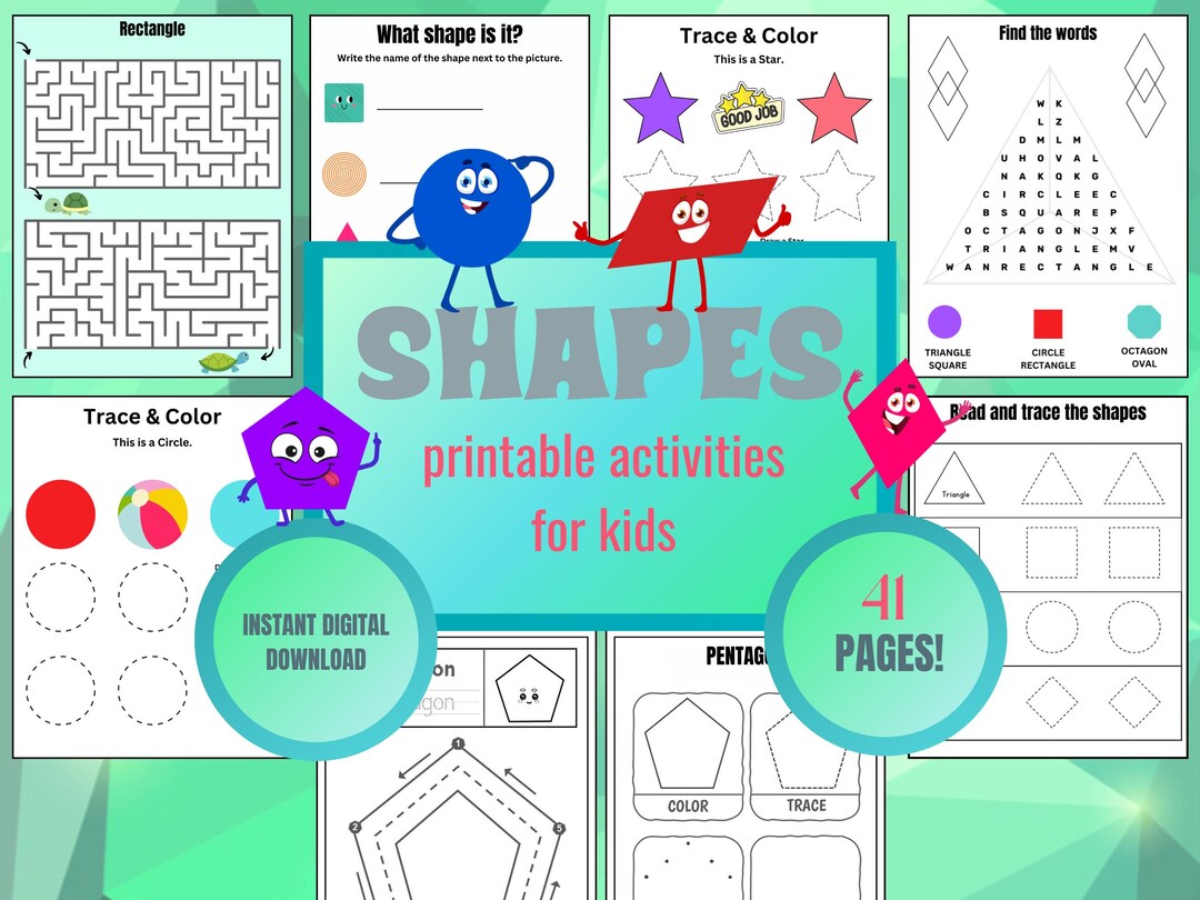 Shapes Worksheets, Learn Shapes, Preschool Learning, Kids Activity ...